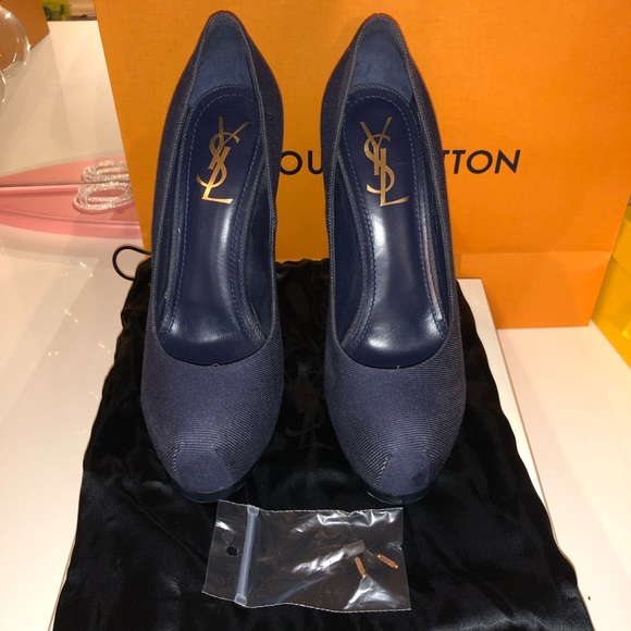 Yves Saint Laurent | Shoes | Ysl 5 Pump Jeans Toronto Blue | Poshmark